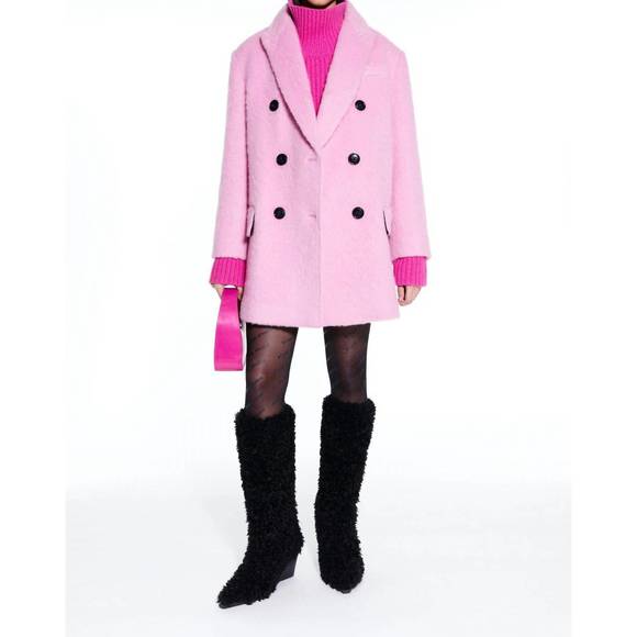 Stand Studio | Jackets & Coats | New Stand Studio Esme Short Double Breasted Jacket In Pink ...